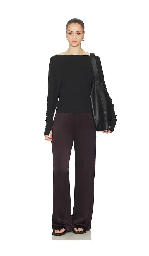 Enza Costa Cashmere Blend Jersey Dolman Top