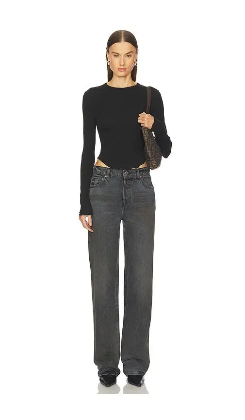 GRLFRND Scoop Hem Long Sleeve Tee