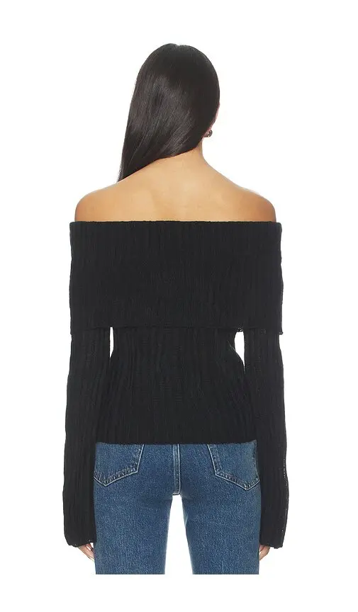 MORE TO COME Ingrid Off Shoulder Sweater - Black
