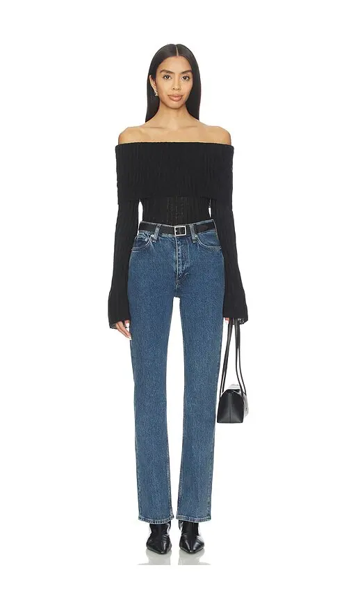 MORE TO COME Ingrid Off Shoulder Sweater - Black