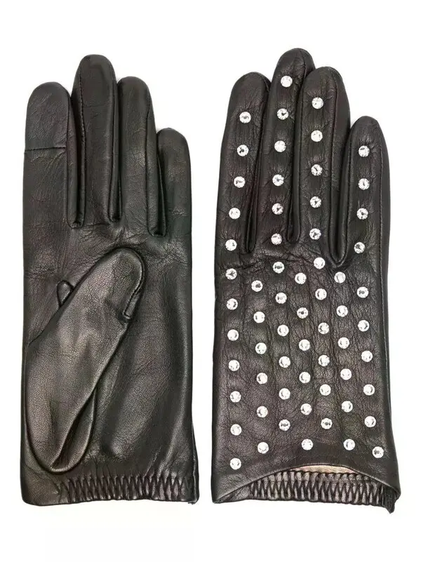 AGNELLE Embellished Leather Gloves