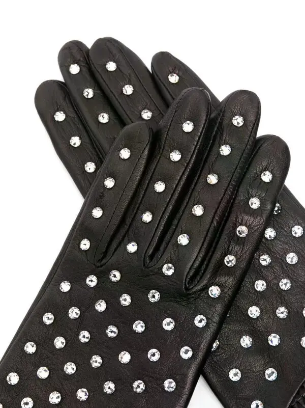 AGNELLE Embellished Leather Gloves
