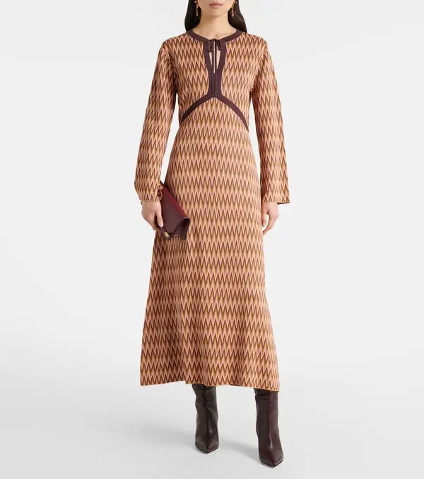 Rixo Pamela Jacquard Midi Dress