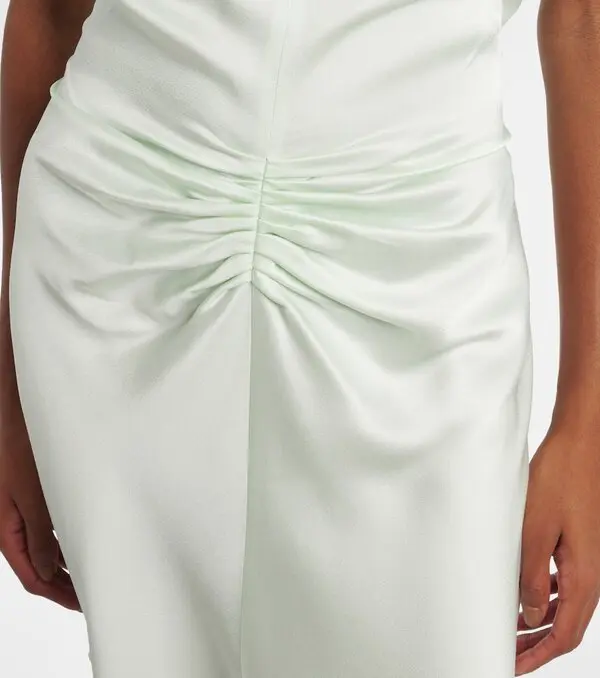 Victoria Beckham Gathered Satin Mini Dress