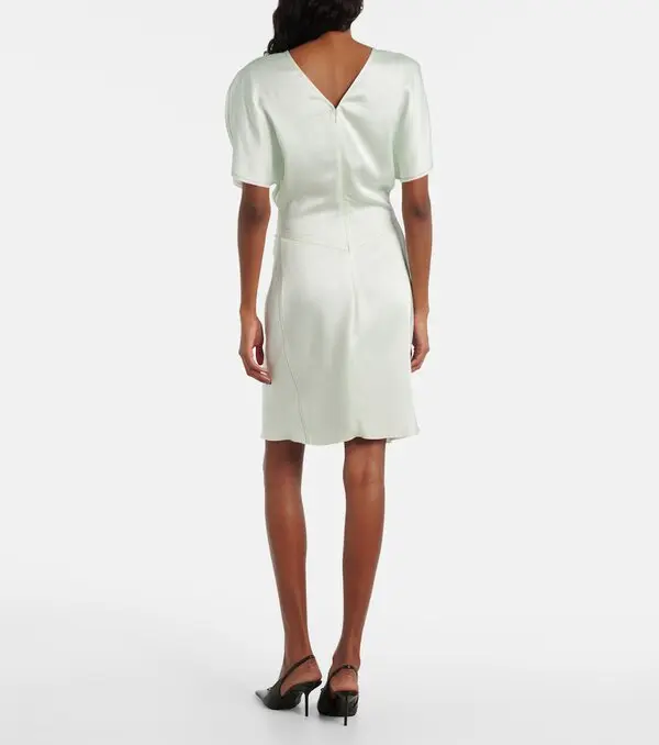 Victoria Beckham Gathered Satin Mini Dress