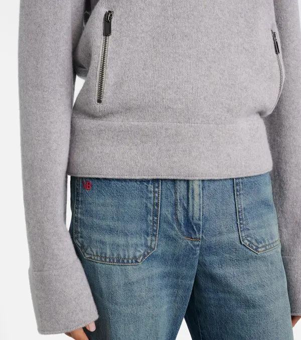 Victoria Beckham Wool And Cashmere Half-zip Sweater