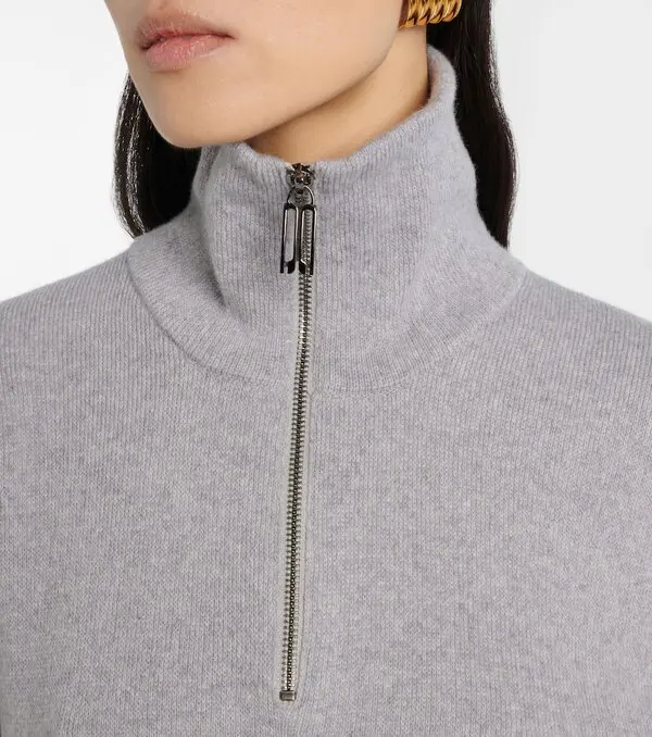 Victoria Beckham Wool And Cashmere Half-zip Sweater