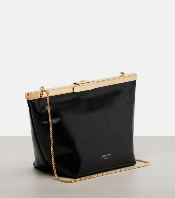 JIMMY CHOO Ganache Leather Clutch - Black