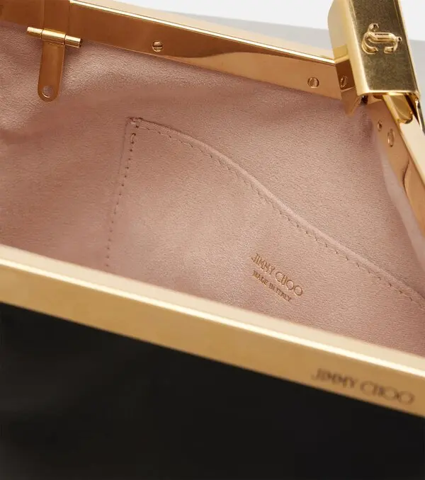 JIMMY CHOO Ganache Leather Clutch - Black