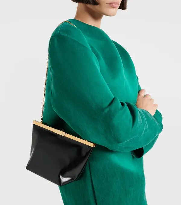 JIMMY CHOO Ganache Leather Clutch - Black