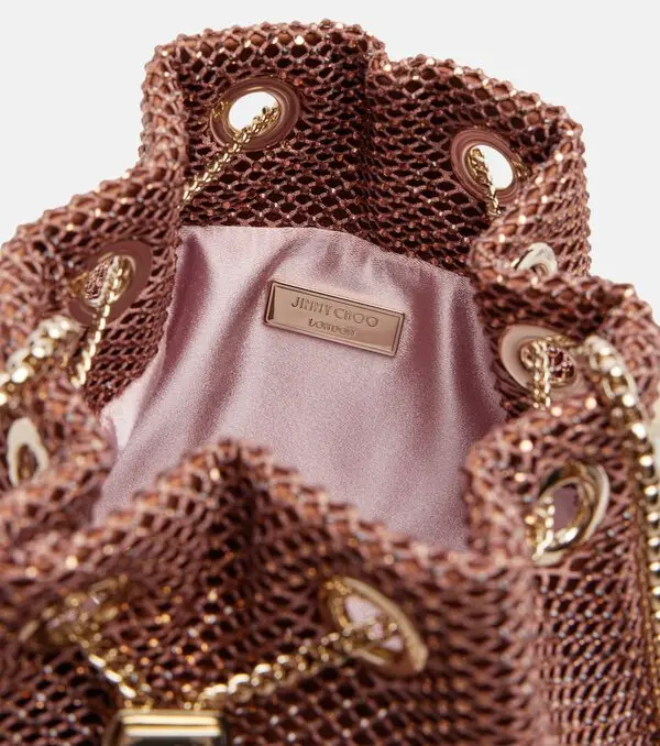 JIMMY CHOO Bon Bon Small Embellished Bucket Bag