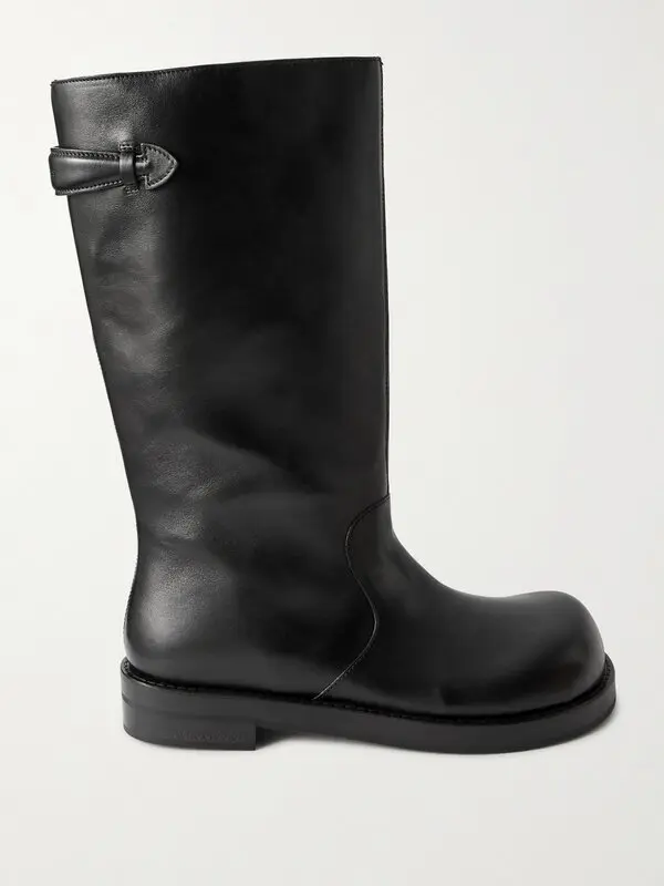 Acne Studios Beshay Leather Knee High Boots - Black