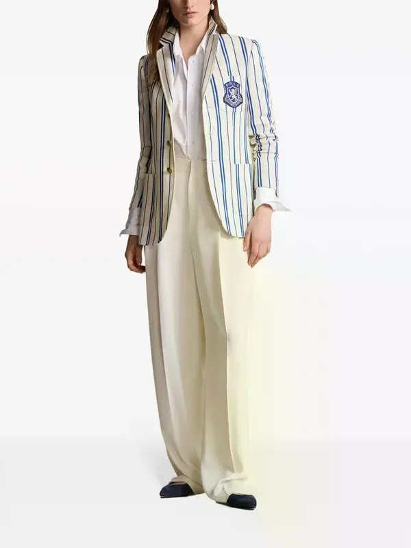 Polo Ralph Lauren Striped Wool-cotton Blazer - Blue