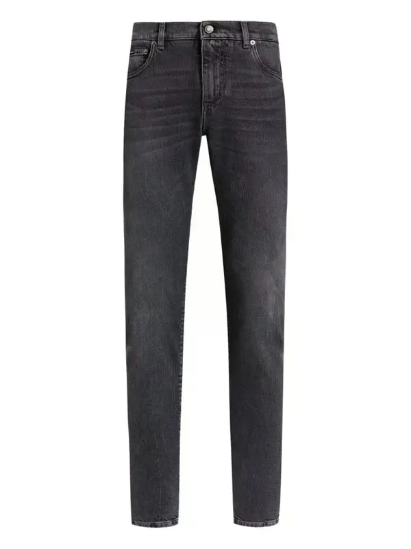 Dolce & Gabbana Logo-appliqué Washed Denim Jeans