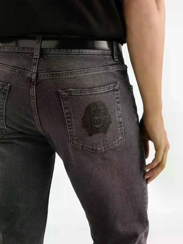 Dolce & Gabbana Logo-appliqué Washed Denim Jeans