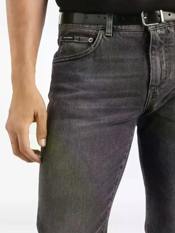 Dolce & Gabbana Logo-appliqué Washed Denim Jeans