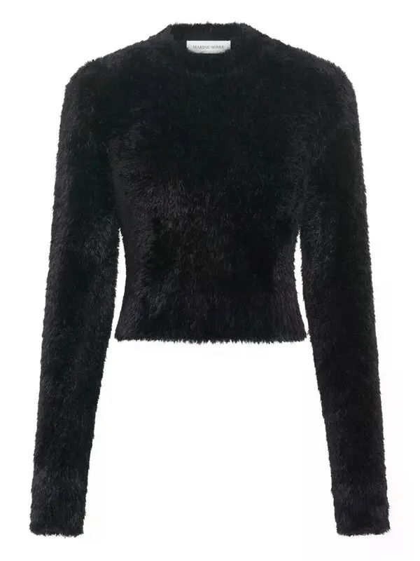 MARINE SERRE Fluffy-knit Crew-neck Sweater
