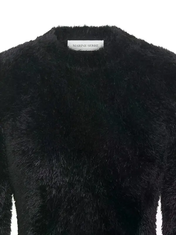 MARINE SERRE Fluffy-knit Crew-neck Sweater
