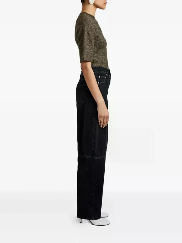 Proenza Schouler White Label Dana Ribbed Knit Short-sleeve Sweater - Brown