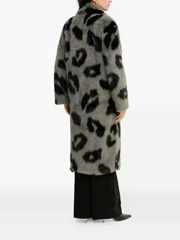 SILVIAN HEACH Faux Fur Leopard Print Coat