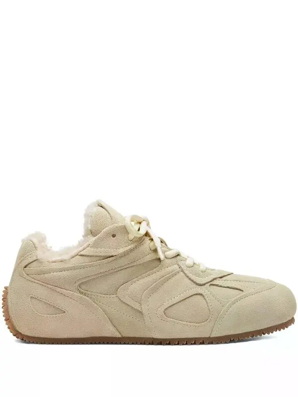 Axel Arigato Suede Shearling Trimmed Lace-up Sneakers - Neutrals
