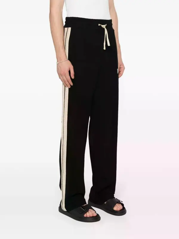 Palm Angels Monogram-embroidered Piqué-weave Trousers