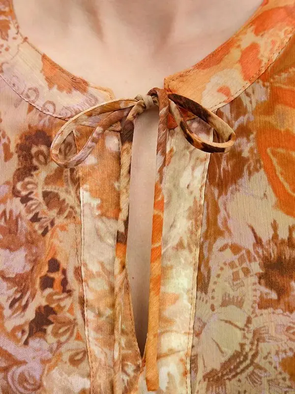 Desigual Floral Print Tie-neck Dress