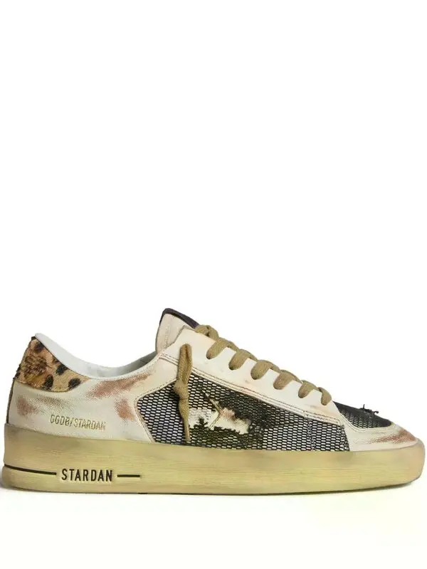 GOLDEN GOOSE Stardan Sneakers With Leopard Print Heel Tab - Neutrals