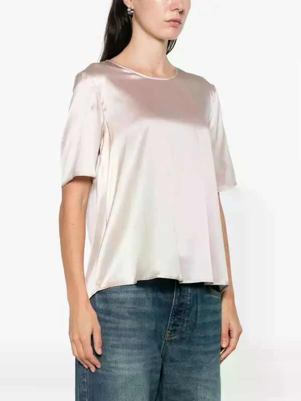 PUROTATTO Short-sleeve Round Neck Blouse