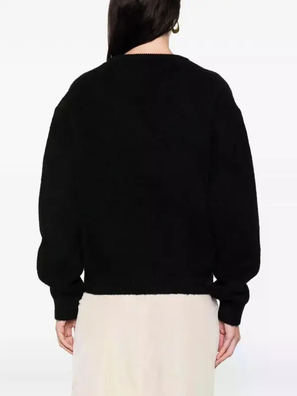 N°21 Plunging V-neck Sweater With Striped Lining - Black