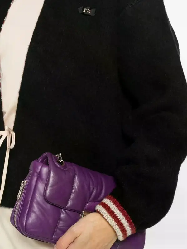 N°21 Plunging V-neck Sweater With Striped Lining - Black