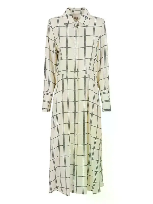 CRIDA MILANO Checked Midi Shirt Dress
