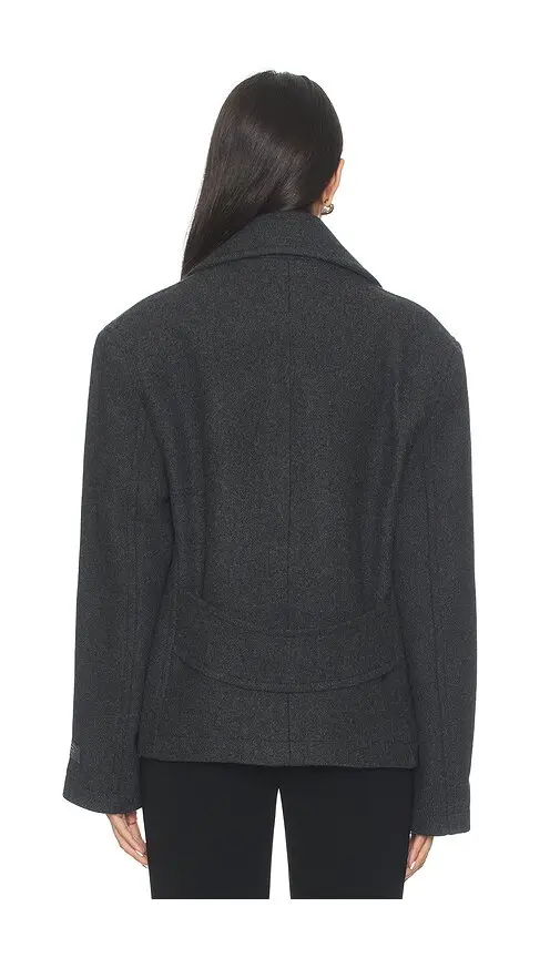 EAVES Manteco Wool Cropped Peacoat - Grey