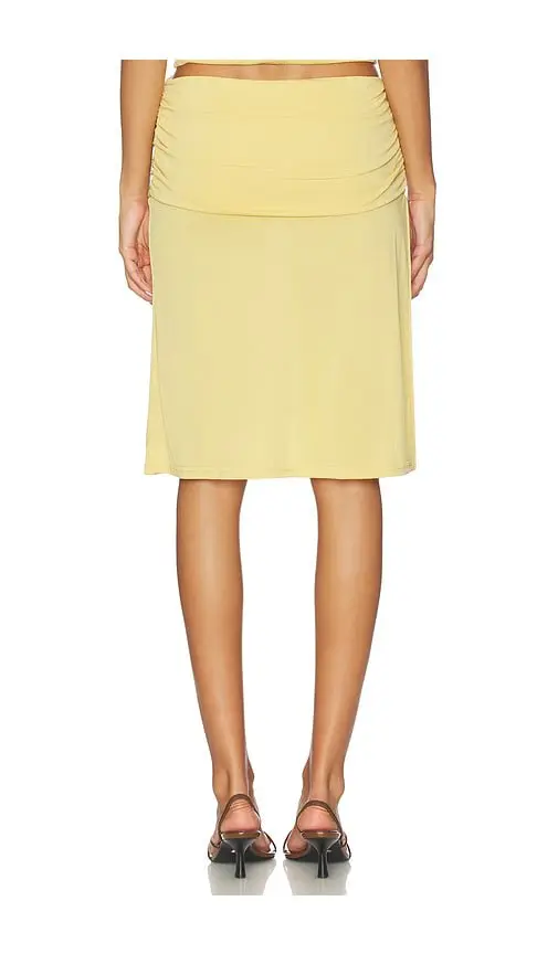 With Jéan Ruched Midi Skirt With Side Slit