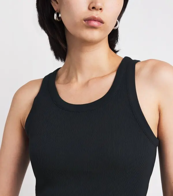 Vince Ribbed Tank Top - Black