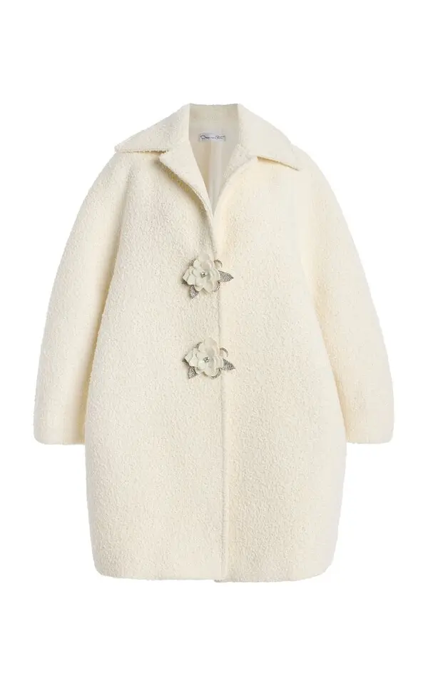Oscar De La Renta Oversized Bouclé-tweed Coat - Ivory