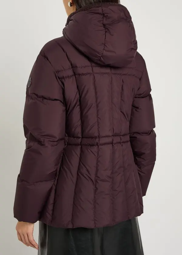 Moncler Padded Drawstring Hood Shell Jacket - Burgundy