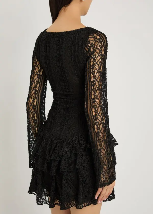 Free People Tabby Ruffled Lace Mini Dress