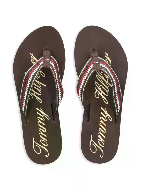 Tommy Hilfiger Signature Tape Flip Flops - Black