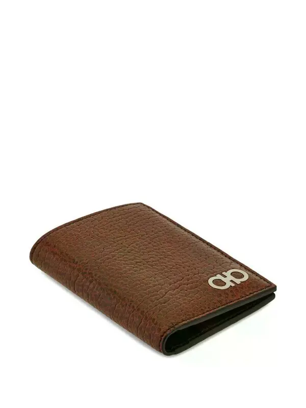 FERRAGAMO Gancini Fold-over Card Holder - Brown