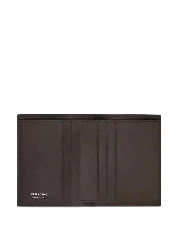 FERRAGAMO Gancini Fold-over Card Holder - Brown