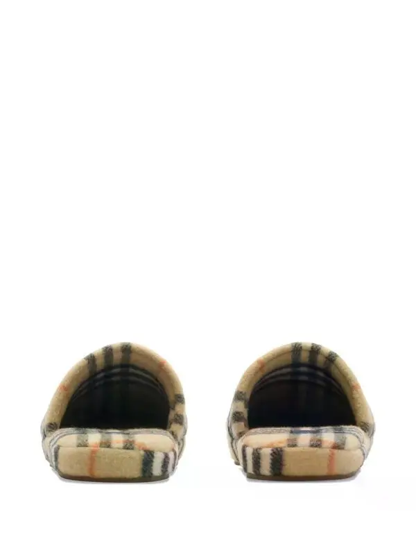 Burberry Checked Slippers - Neutrals