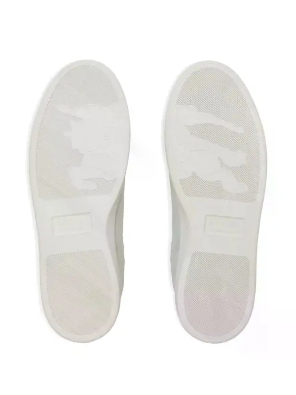 Burberry Leather Set Sneakers With Knitted Check Cuff