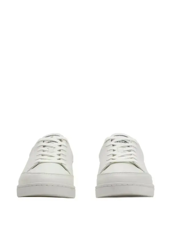 Burberry Leather Set Sneakers With Knitted Check Cuff