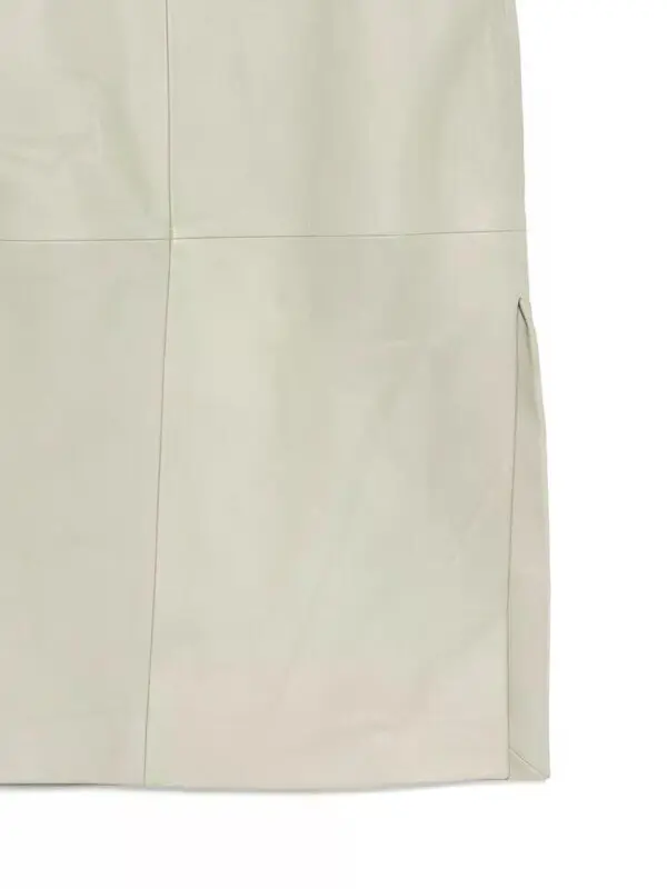 HALFBOY Panelled Leather Skirt - Grey