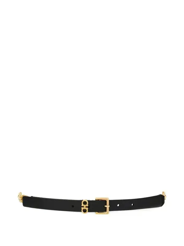 FERRAGAMO Gancini Chain Buckle Belt - Black