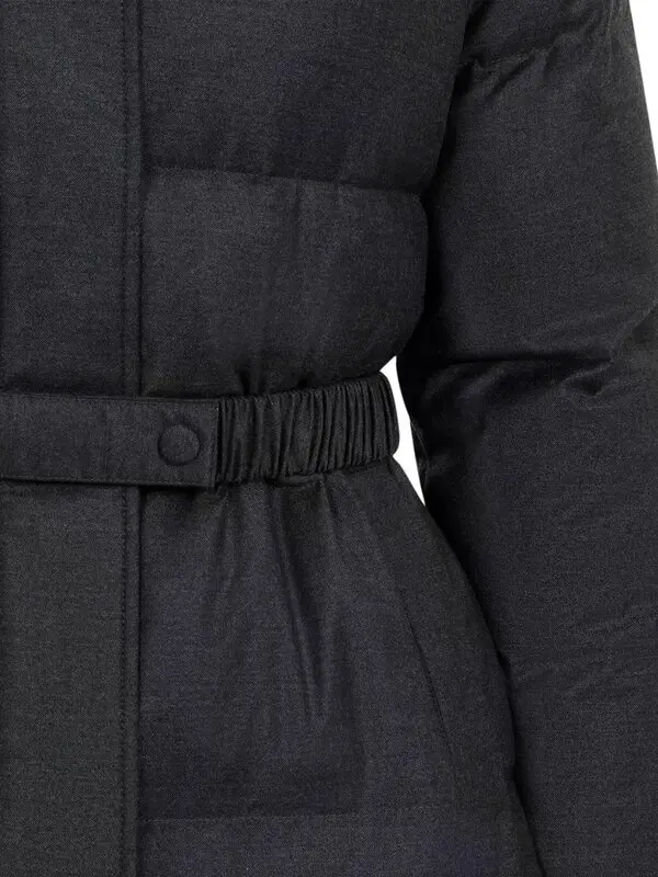 YVES SALOMON Quilted Coat With Faux Fur Collar