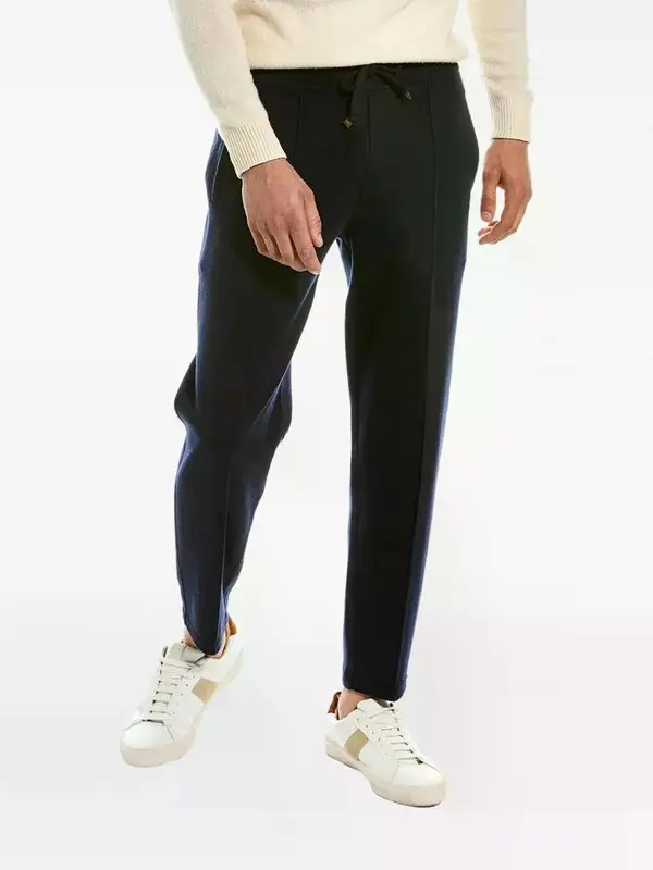 Brunello Cucinelli Drawstring Front-seam Track Pants - Blue