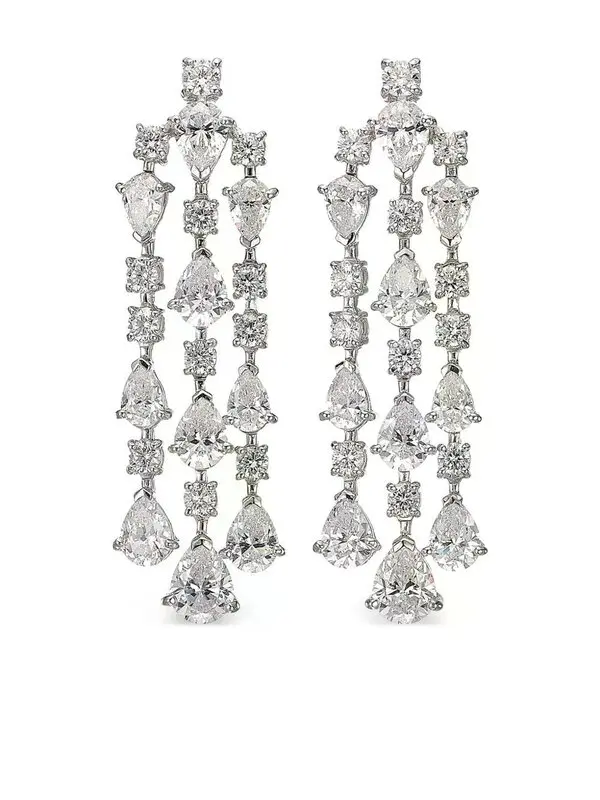 ANABELA CHAN 18kt White Gold Orchid Cascade Earrings - Silver