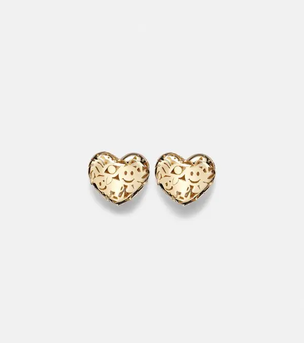 SYDNEY EVAN Puffy Icon Wallpaper Small Heart Earrings - Gold